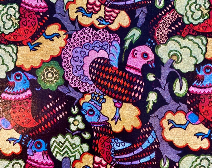 Art Deco Decoupage Paper: Abstract Birds, Rainbow Colors (two 11x8.5 ...