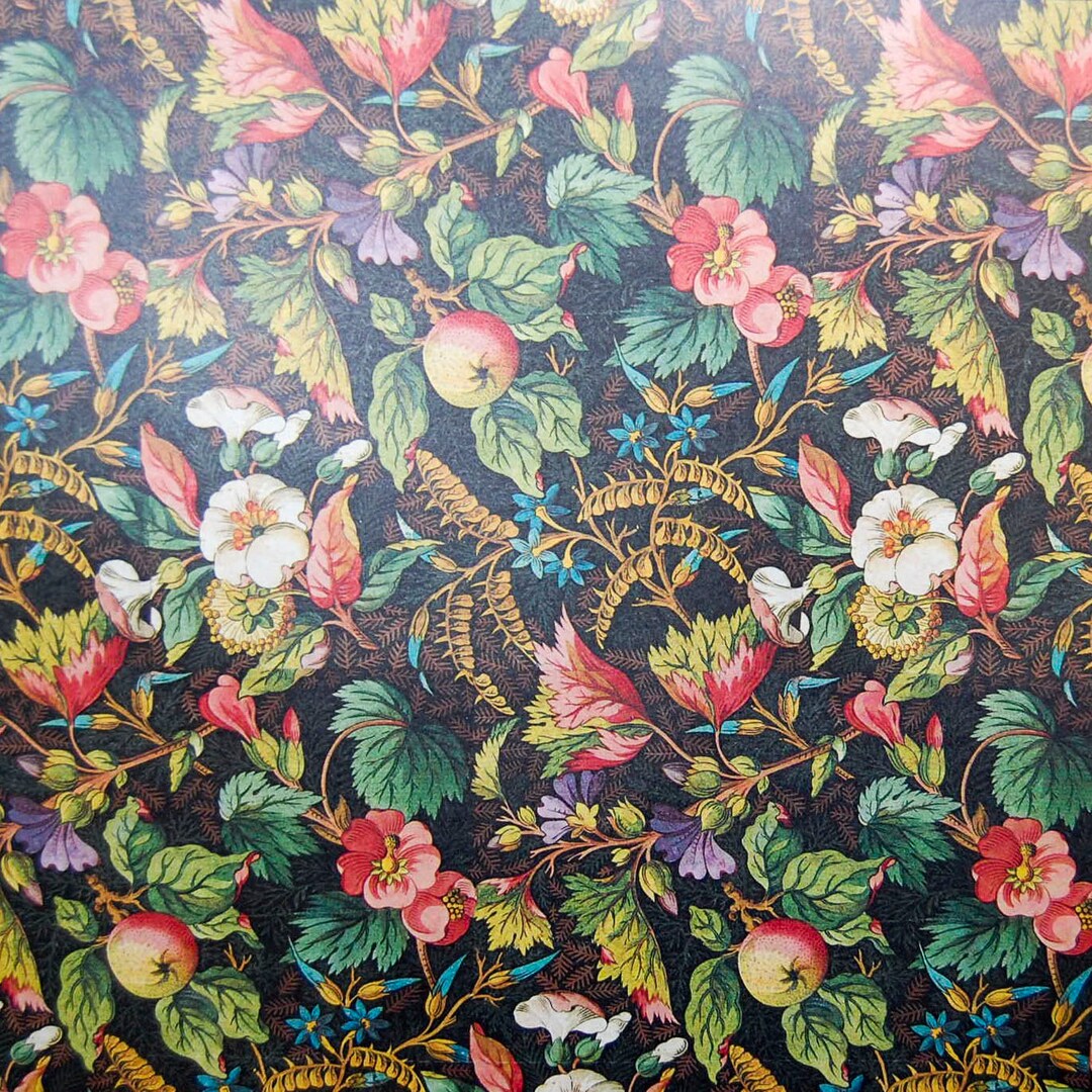 Rare, Out of Print, Vintage French Country Paper, Fruits and Flowers ...