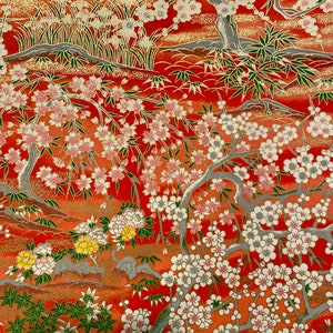 Red, Gold and Pink Floral Paper, Japanese Paper, Origami Paper ...