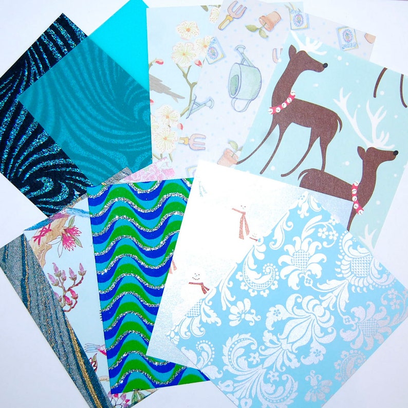 Shades of Blue Fine Paper Pack: 10 Blue With Silver and Gold - Etsy
