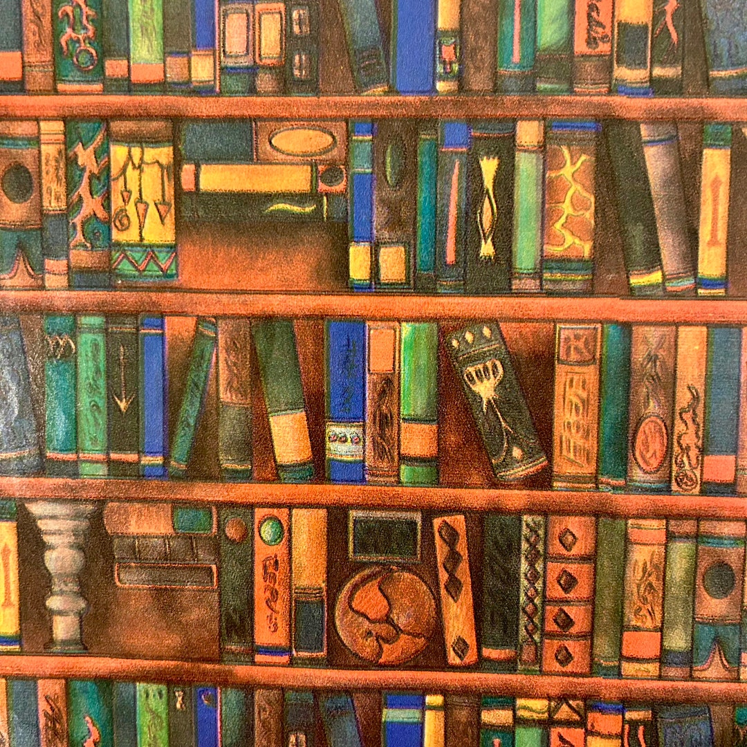 Book Paper, Decoupage Paper, Bookcase Pattern, Wrapping Paper ...
