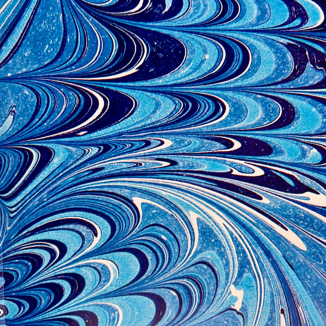 Marbled Art Decoupage Paper, Abstract Blue and White Design, 2 Sheets ...
