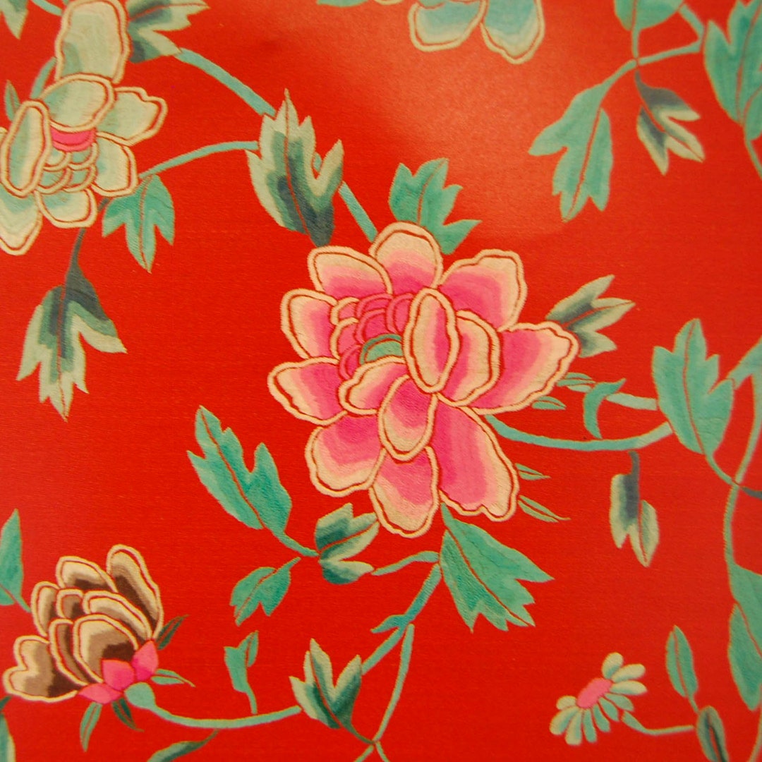 Decorative Paper, Chinese Silk Floral Embroidery Design - Decoupage ...