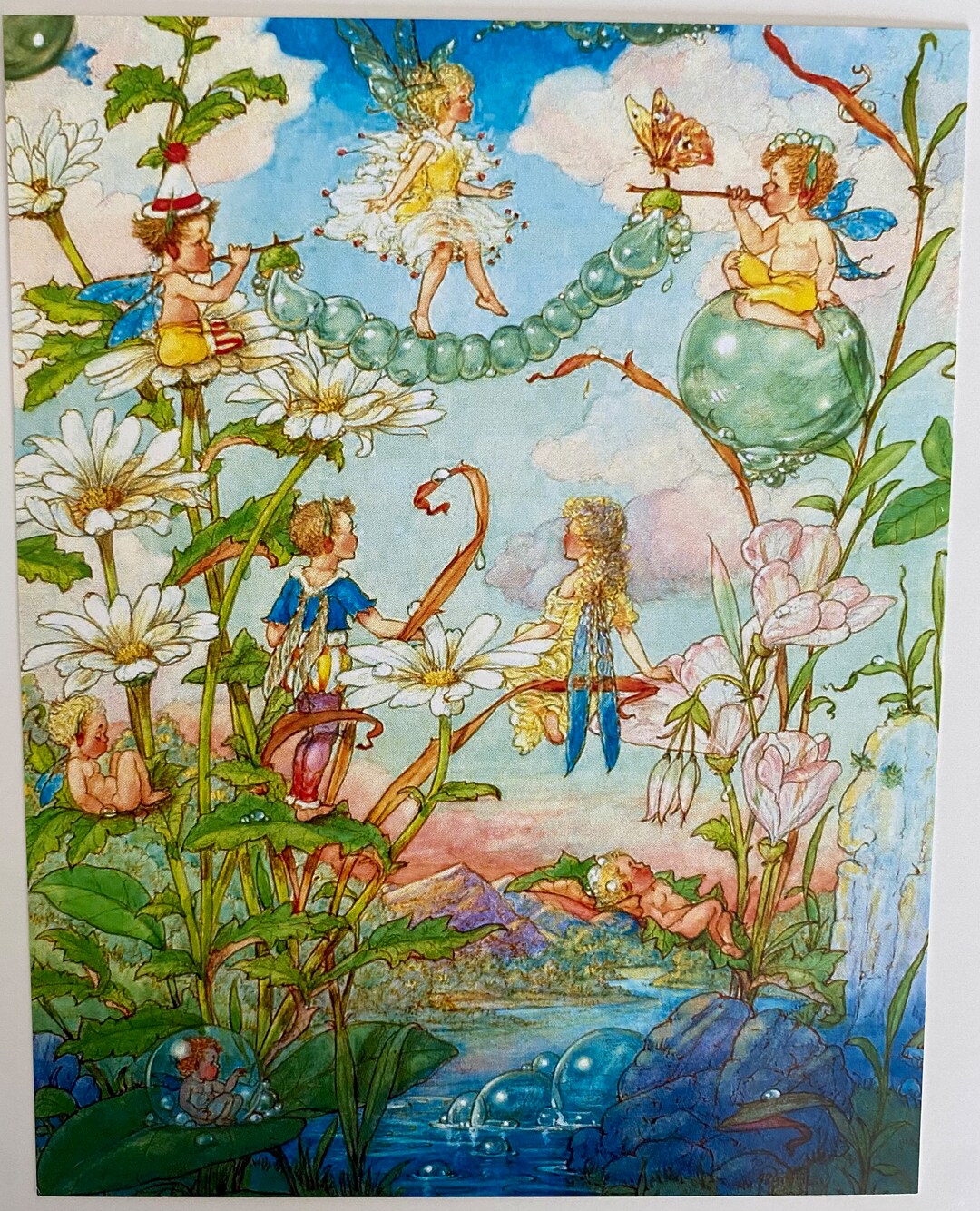 Fairies and Flowers, Fairy Postcard, Fairy Art, Postcard Art, Vintage ...
