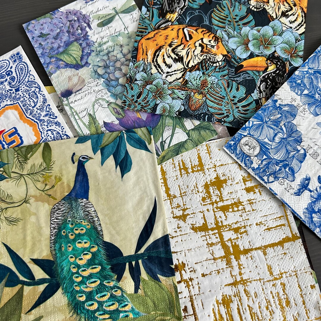 Decoupage Napkins Lot - 10 Beautiful Paper Napkins 10 Different Designs ...