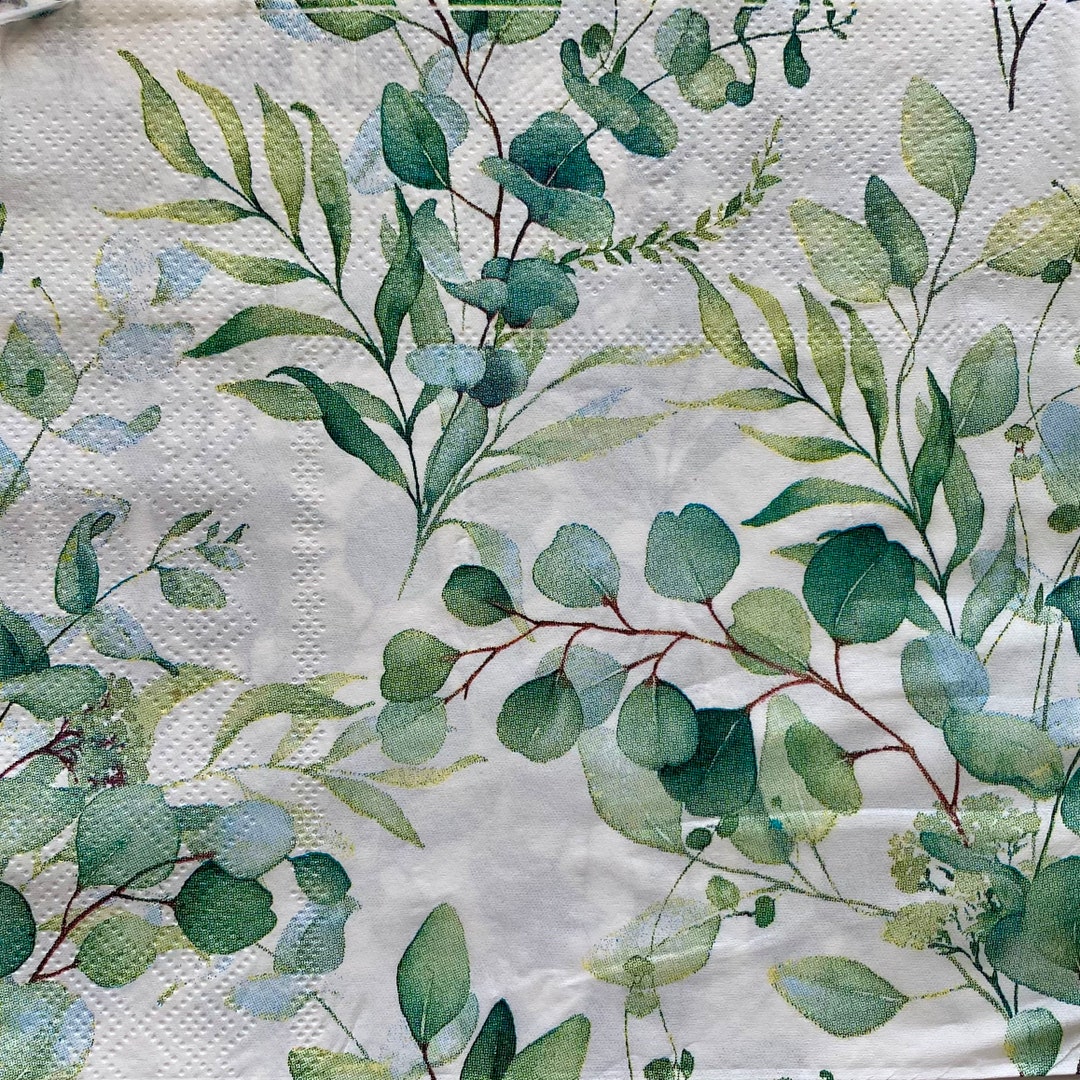 Green Leafy Paper Napkins: Botanical Decoupage, Set of 3 - Etsy
