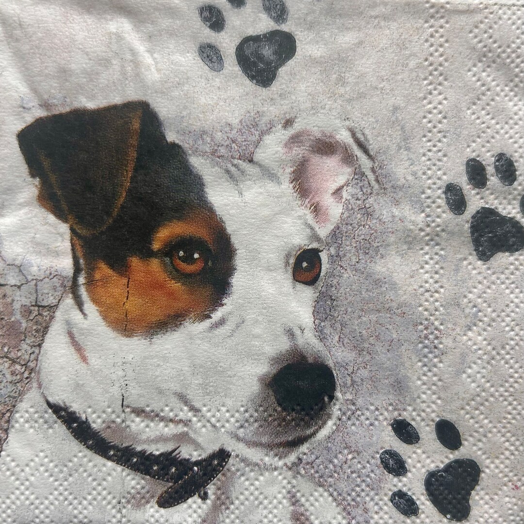 Jack Russel Terrier Paper Napkins: Dog Decoupage, Collage (set of 3) - Etsy