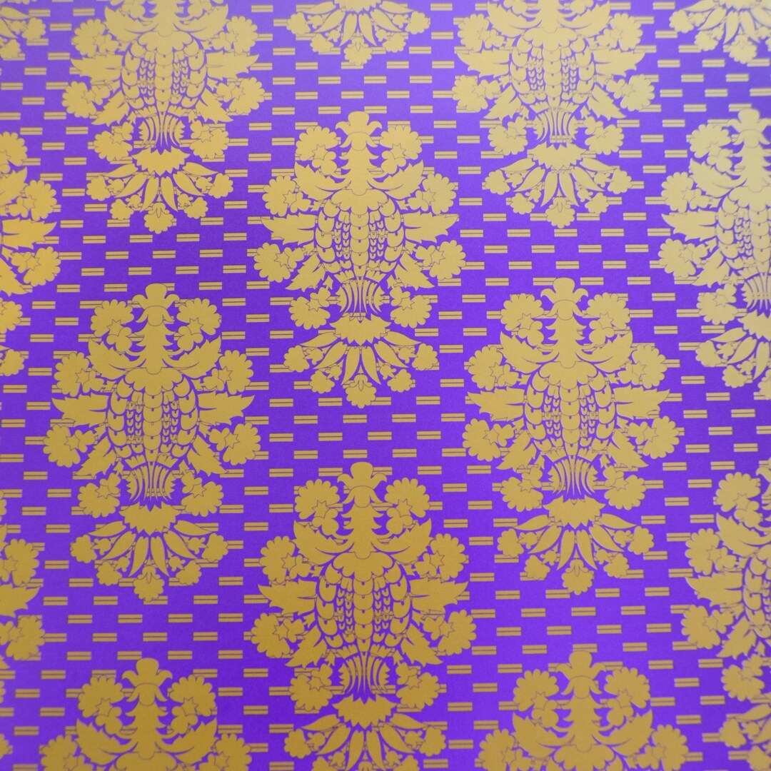Moroccan Tile Decorative Paper: Purple and Gold Design (2 Sheets) - Etsy
