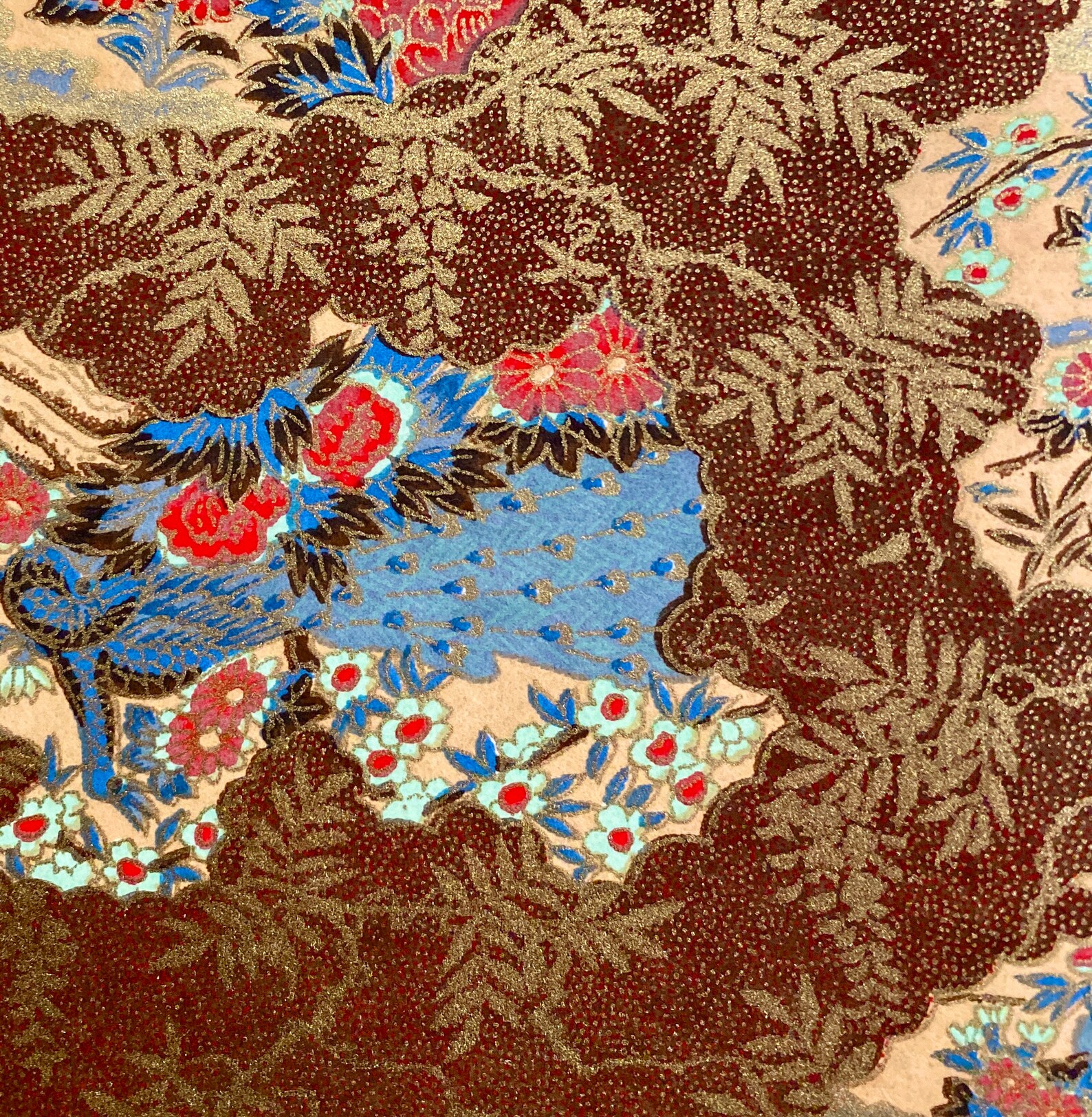 Floral Chiyogami Paper: Japanese Silkscreen Craft Paper (5 X 4.25", 2 ...