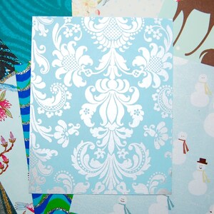 Shades of Blue Fine Paper Pack: 10 Blue With Silver and Gold Patterned ...