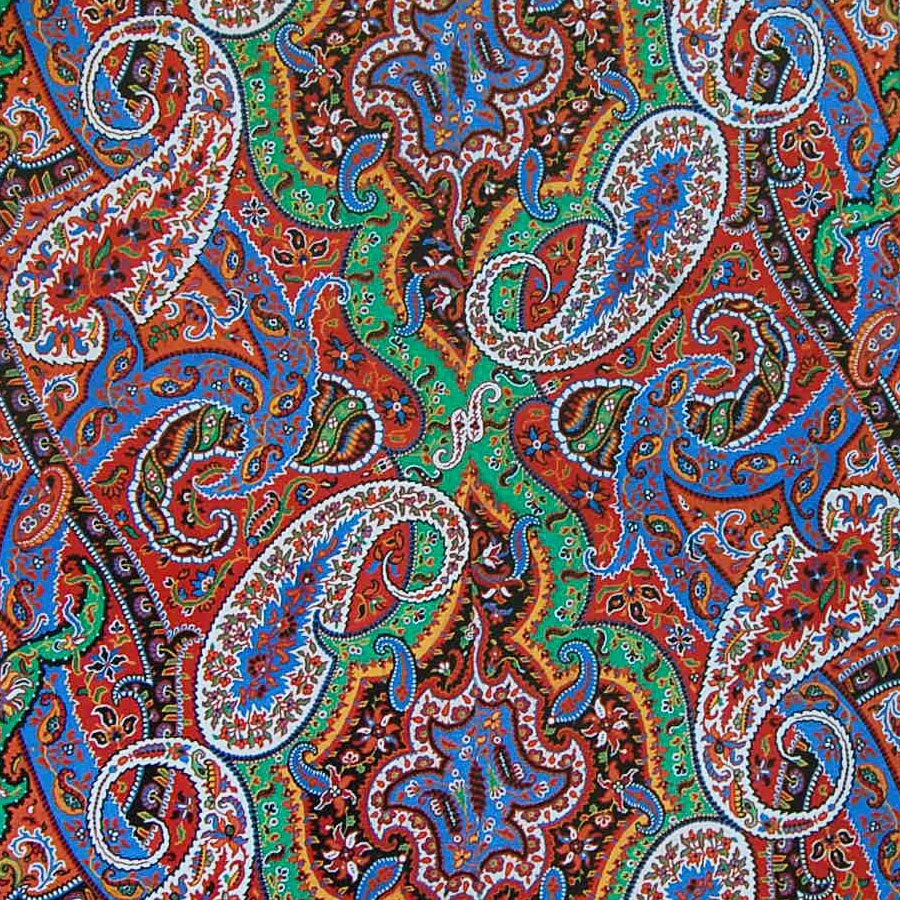 19th Century Paisley Design Decoupage Paper Green Orange and - Etsy