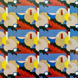 Art Deco Design Paper, Abstract in Purple, Orange and Green, Decorative ...