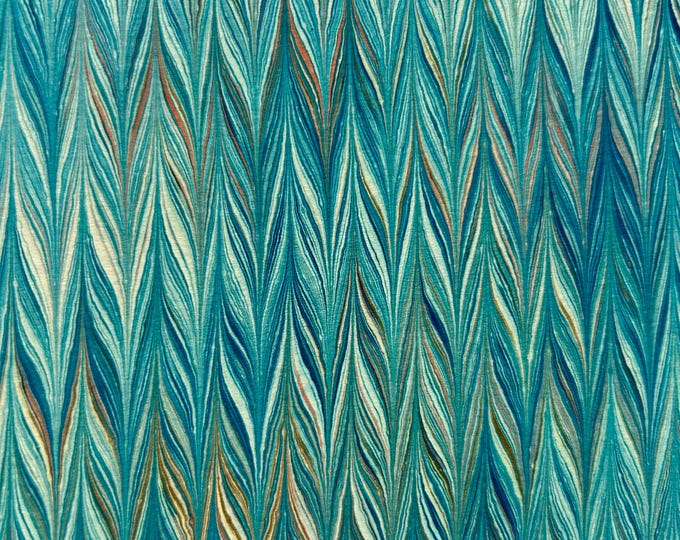 Teal Florentine Marbled Paper: Italian Craft Paper (5x4.25", 2 Sheets ...