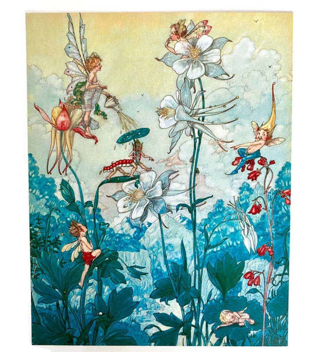 Fairies and Flowers, Fairy Postcard, Fairy Art, Postcard Art, Vintage ...