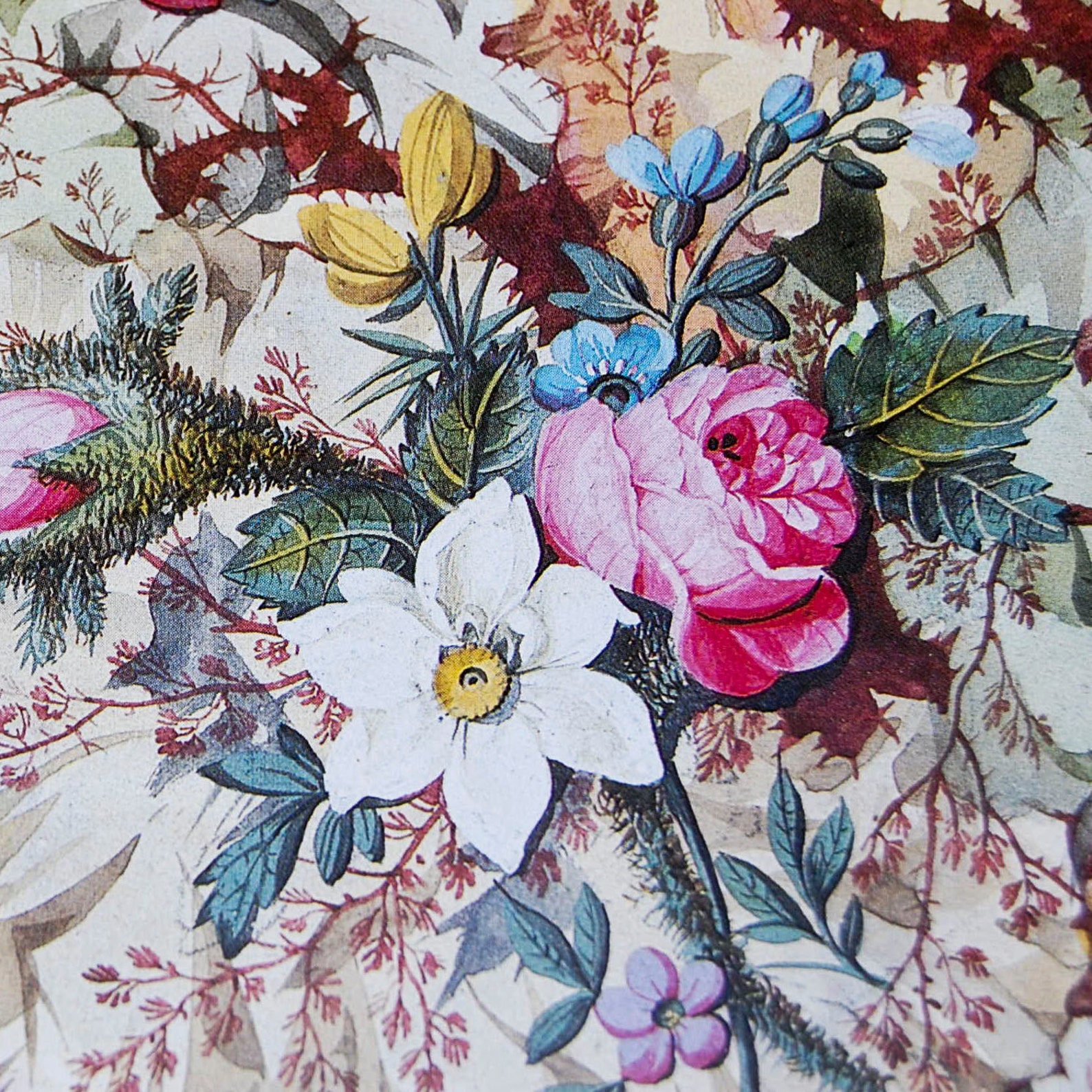 Vintage French Paper Country Flowers and Roses Decoupage | Etsy