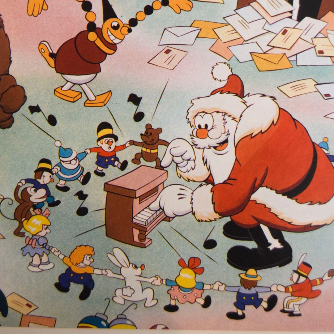 Vintage Disney Santa Paper, Christmas Toys Scene, Craft Paper (two 8 ...