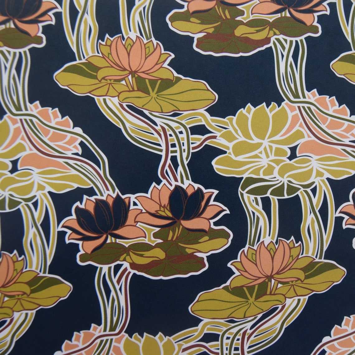 Art Deco Design Lotus Flower Decorative Paper Collage | Etsy