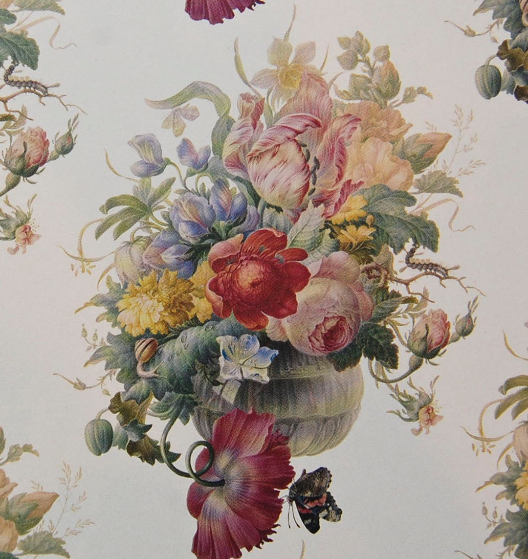 Two Sheets of Matte Paper, Vase of Flowers; Floral Decoupage Paper ...