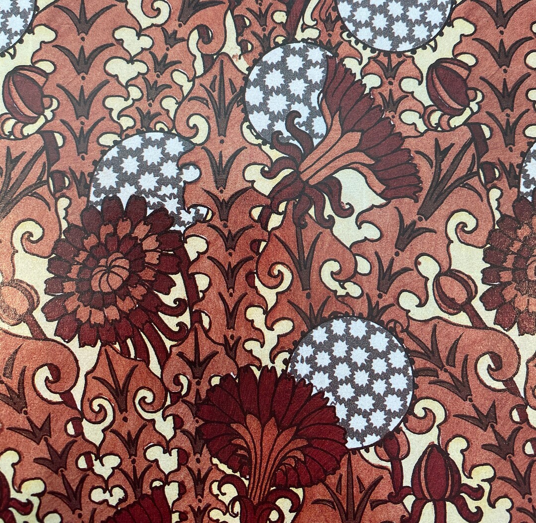 Two Sheets of Decorative Paper, Art Nouveau Paper, Decoupage Paper ...