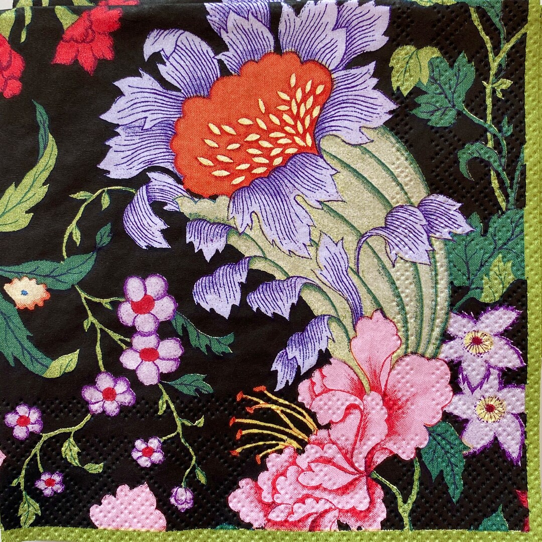 Art Deco Napkins Floral Decoupage Paper Paper Napkins - Etsy