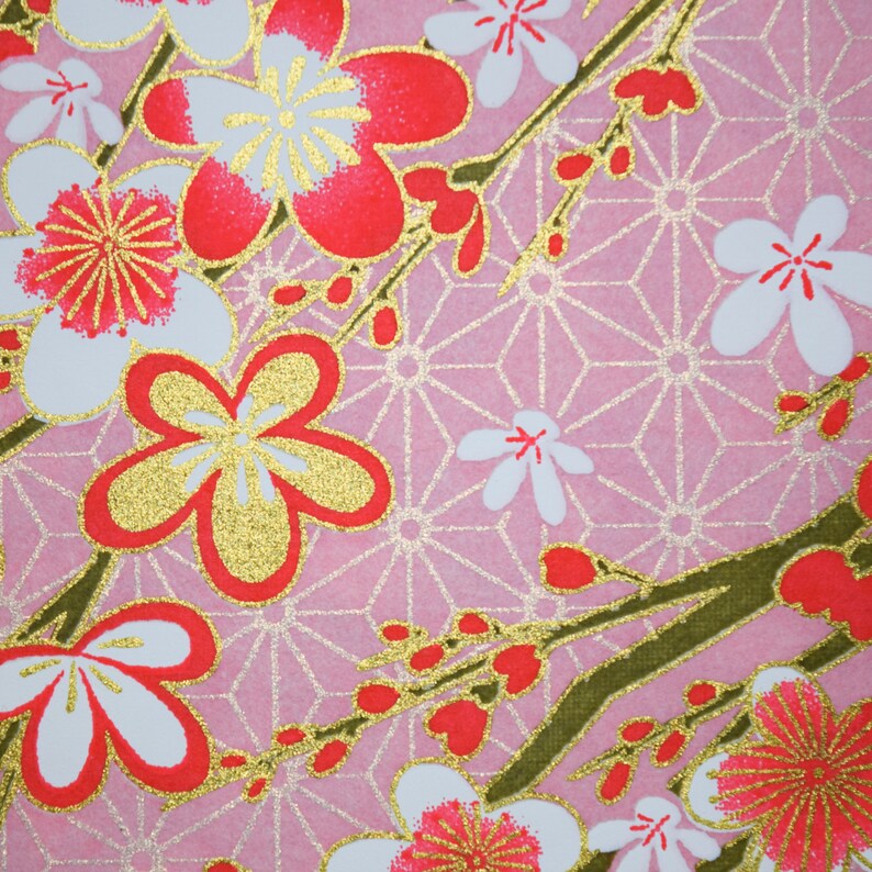 Two Sheets of Japanese Chiyogami Yuzen Paper Floral Paper - Etsy