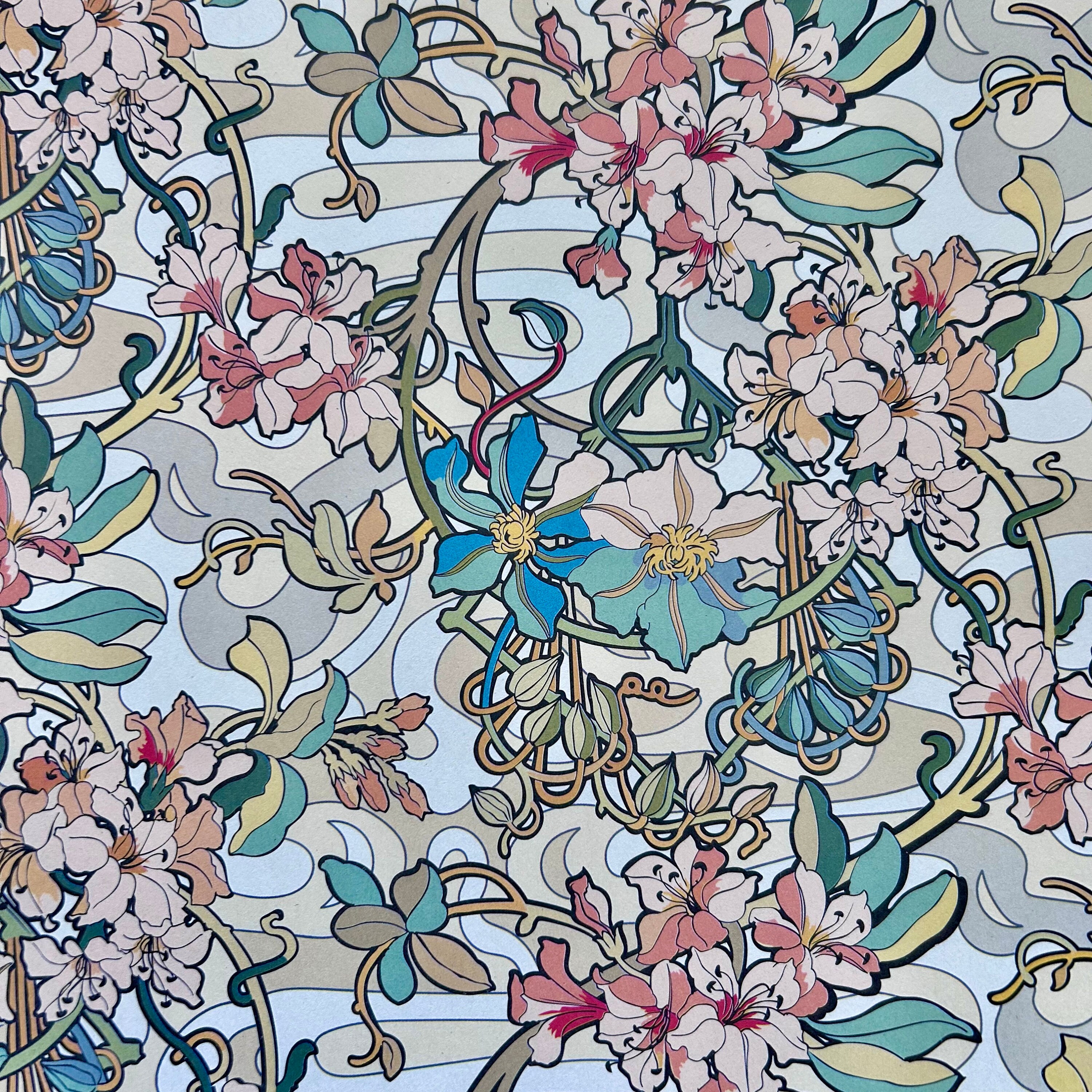 Art Deco Design, Colorful Flowers, Decorative Paper, Collage, Craft ...