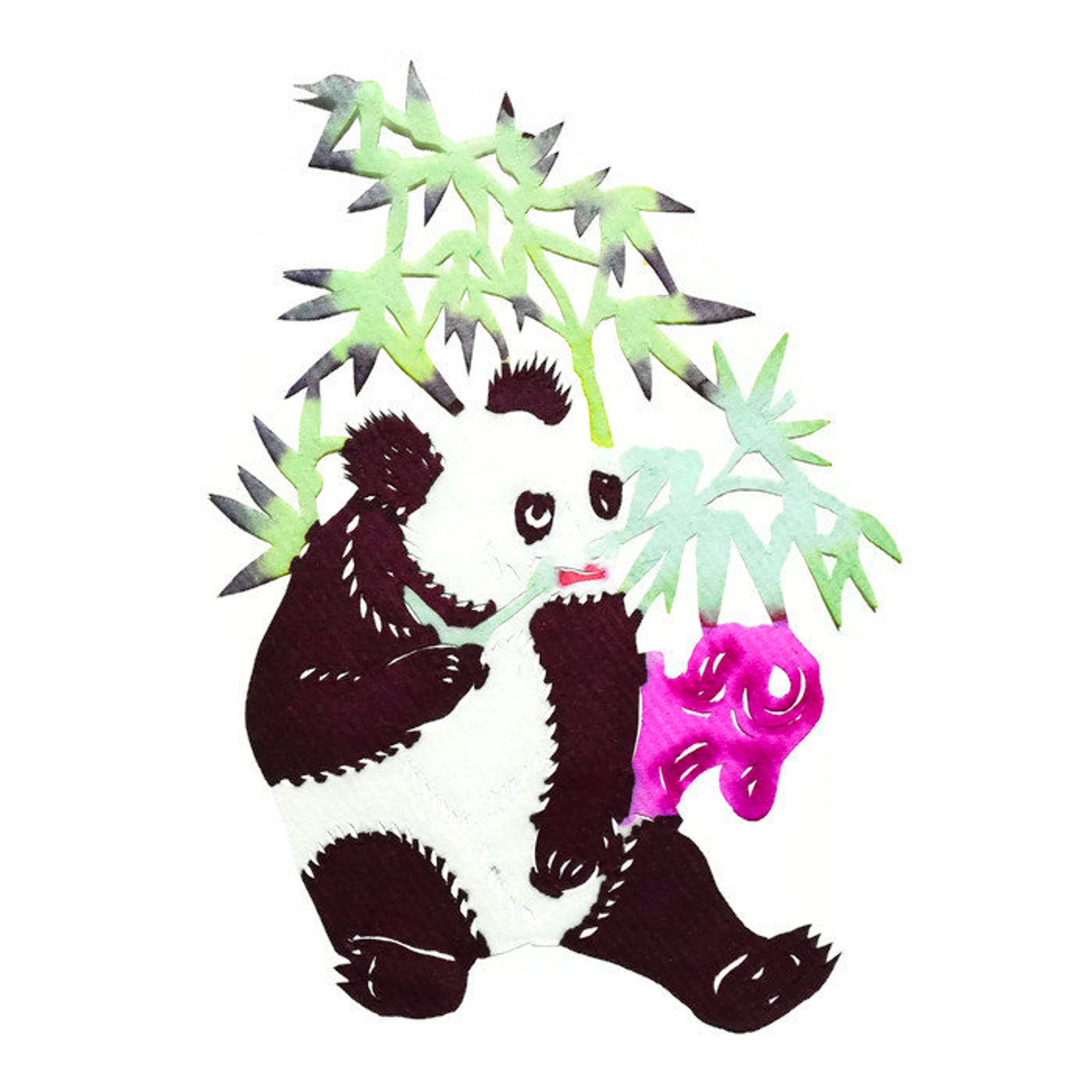 Panda Chinese Paper-cuts 2 Delicate Panda Designs Papercuts - Etsy
