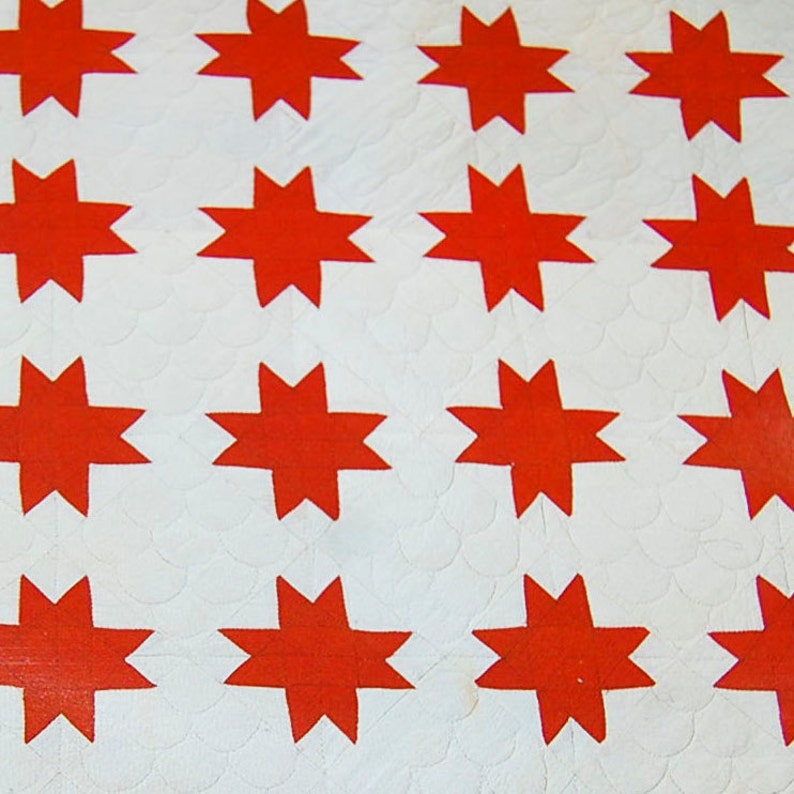 Red Star Quilt Decoupage Paper Classic Patchwork Quilt | Etsy