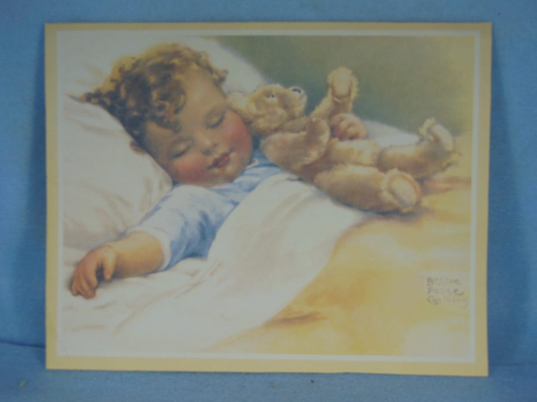 Vintage-collectible Lithograph by Bessie Peace Gutmann--baby Sleeping ...