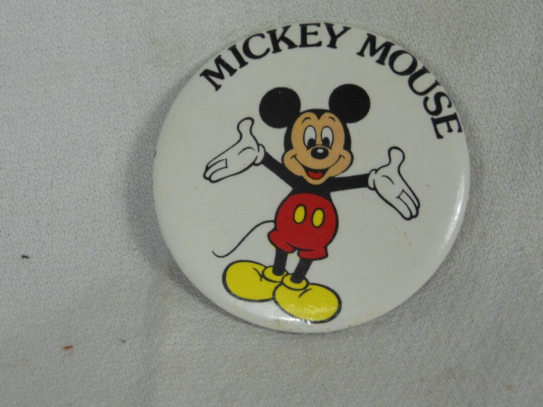 Vintage- Mickey Mouse--pin-back--2 1/4" Across - Etsy
