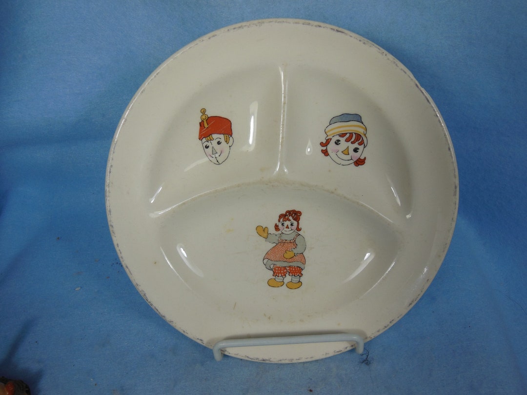 Vintage1941raggedy Ann, Andy, Uncle Clem Divided Plate-crooksville - Etsy