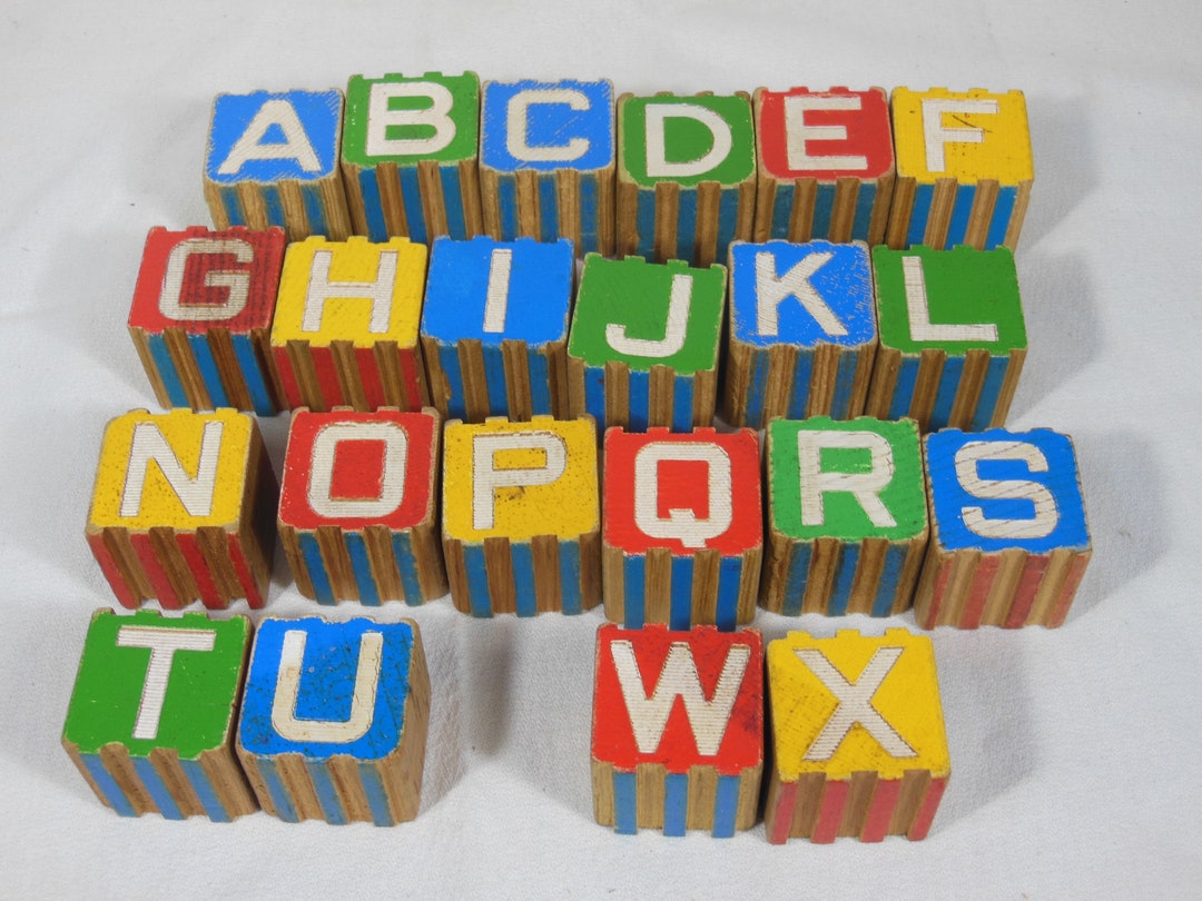 Vintage-1950s-wooden Blocks With Groves - Etsy