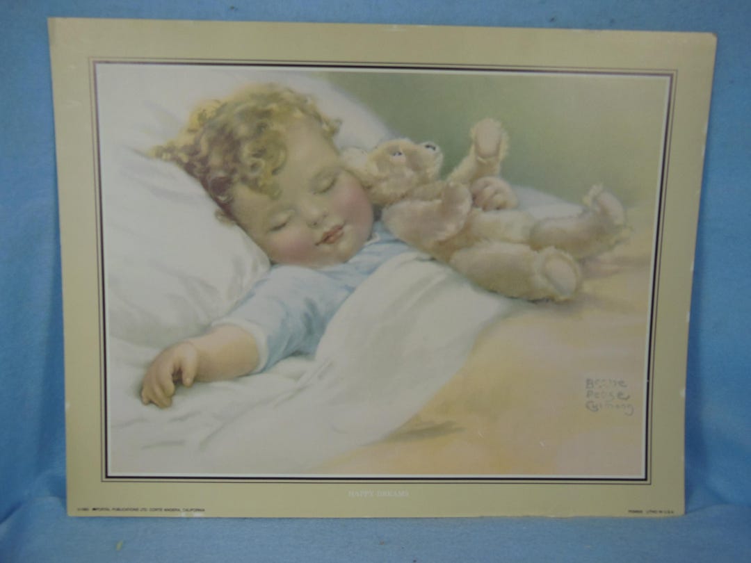 Vintage-collectible Lithograph by Bessie Peace Gutmann--baby Sleeping ...