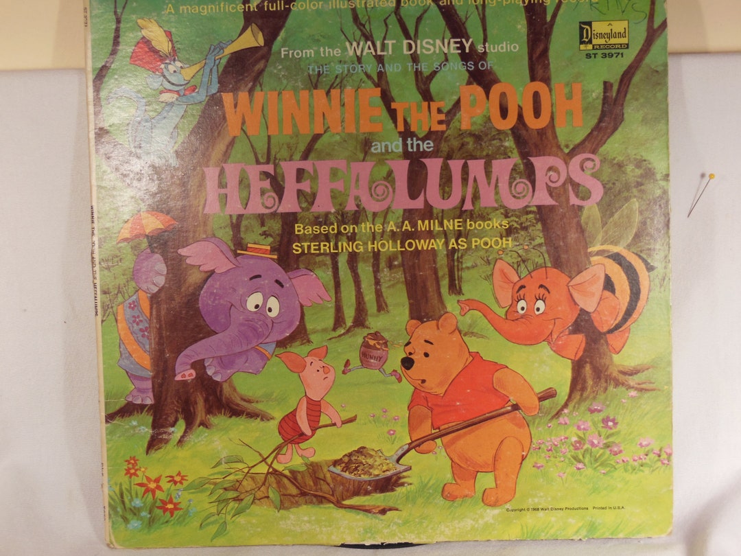 Vintage- Disney --winnie the Pooh-and the Heffalumps Book and Record - Etsy