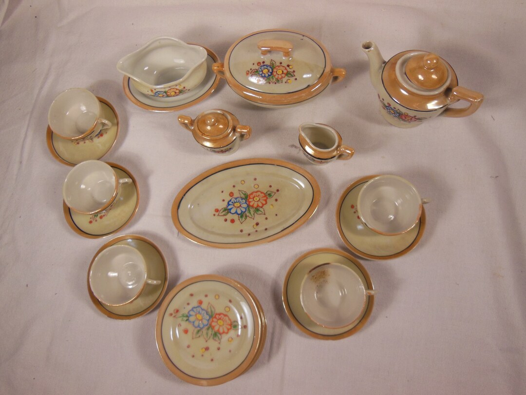 Vintage-1940s?-24 Piece Set of Lusterware Dishes-made in Japan - Etsy
