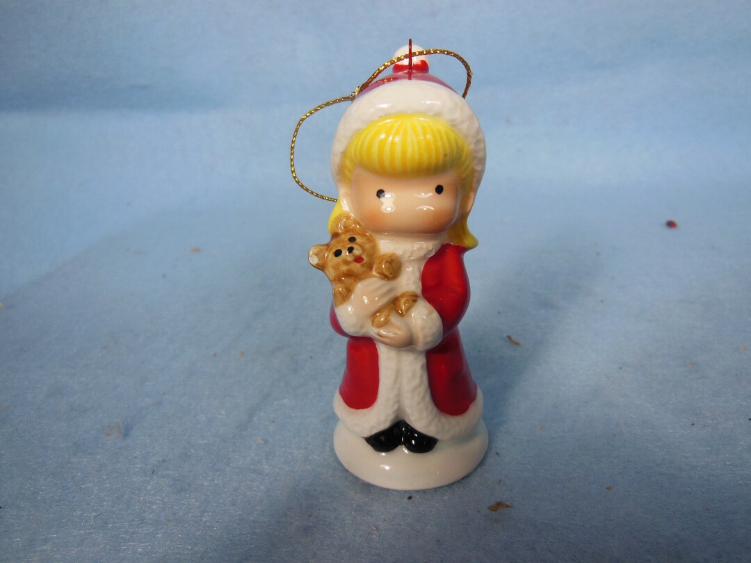 Vintage-joan Walsh Anglund Girl-dressed in Christmas Attire-holding A ...