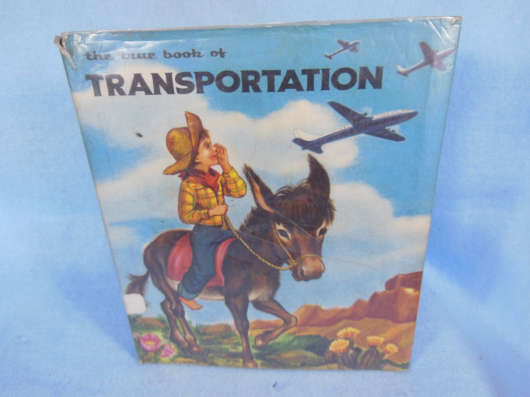 Vintage-the True Book of Transportation--1957 - Etsy