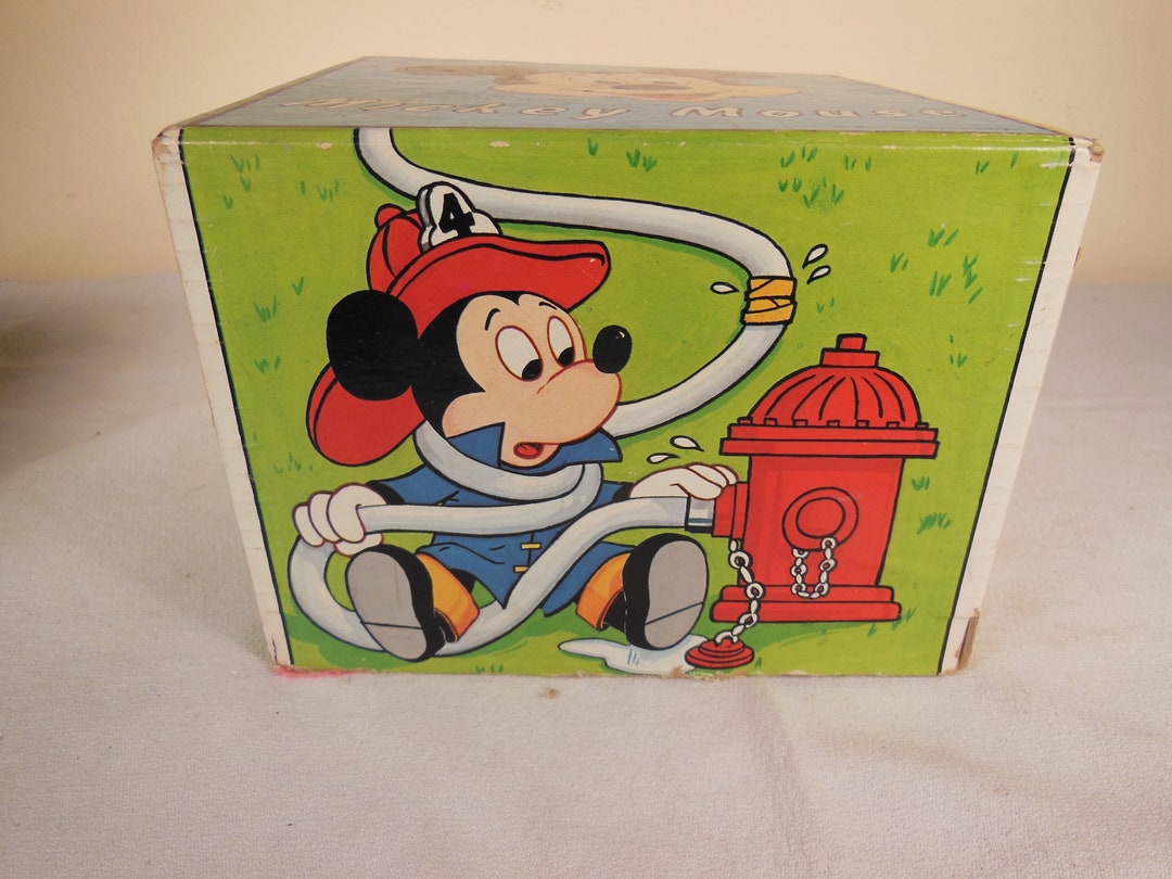 Vintage-mickey Mouse Stacking Blocks-walt Disney Productions - Etsy