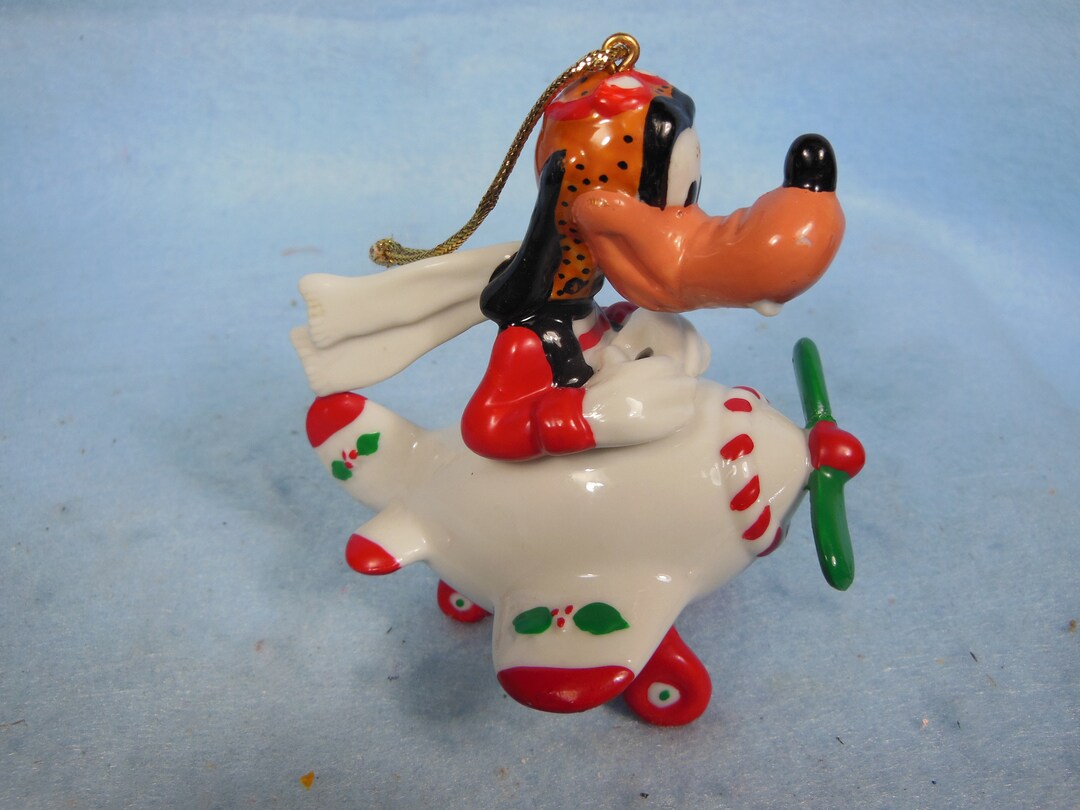 Vintage-walt Disney Goofy as A Pilot-ornament-ceramic - Etsy