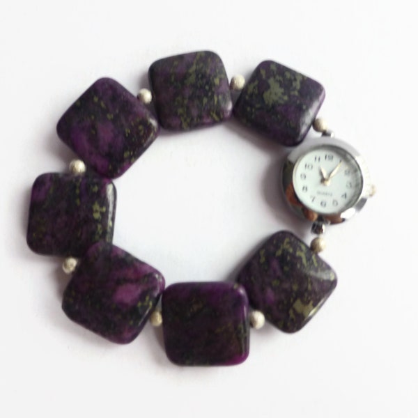 Purple Beaded Watch - Etsy