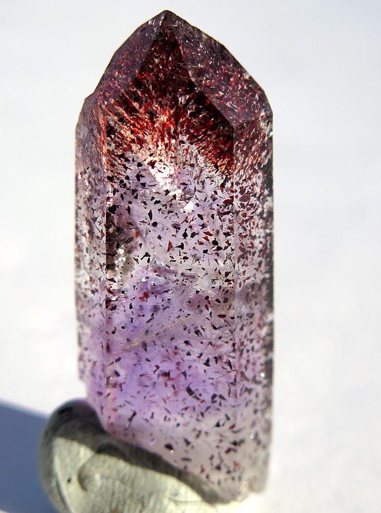 Extreme Heavy Hematite Included Amethyst Quartz Point. These are Mighty ...