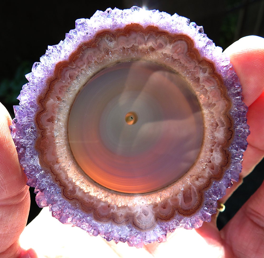 Large Amethyst Stalactite Slice from South Parana, Artigas, Uruguay