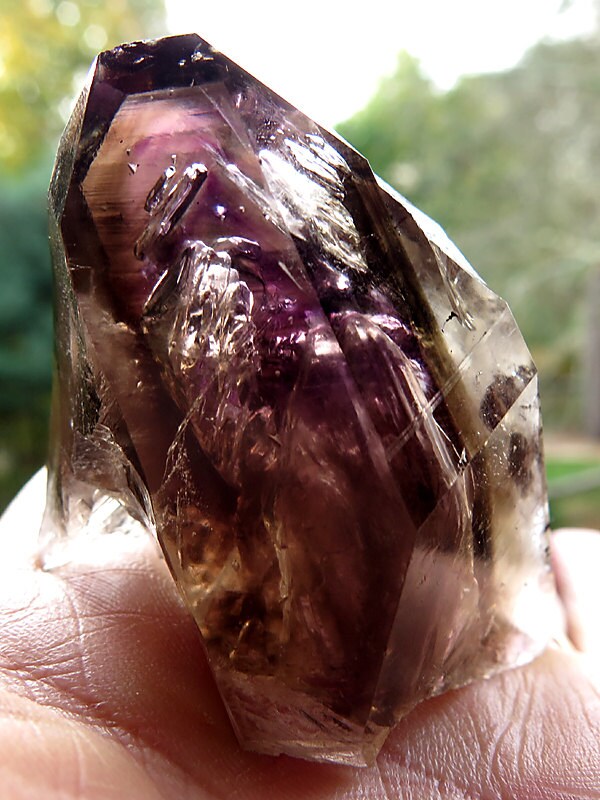 83.5 Gram Smoky Phantom Amethyst Crystal. It's a Enhydro with one Still ...
