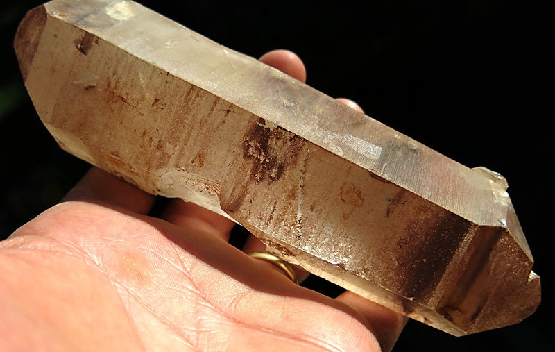 6 3/8 Inch Double Term Hematite-Coated Natural Crystal Quartz Keys & Babies