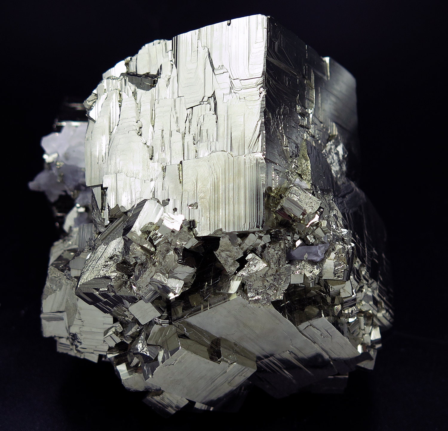 High Interest 3 interlocking Pyrite Cubes (and many more) with Quartz ...