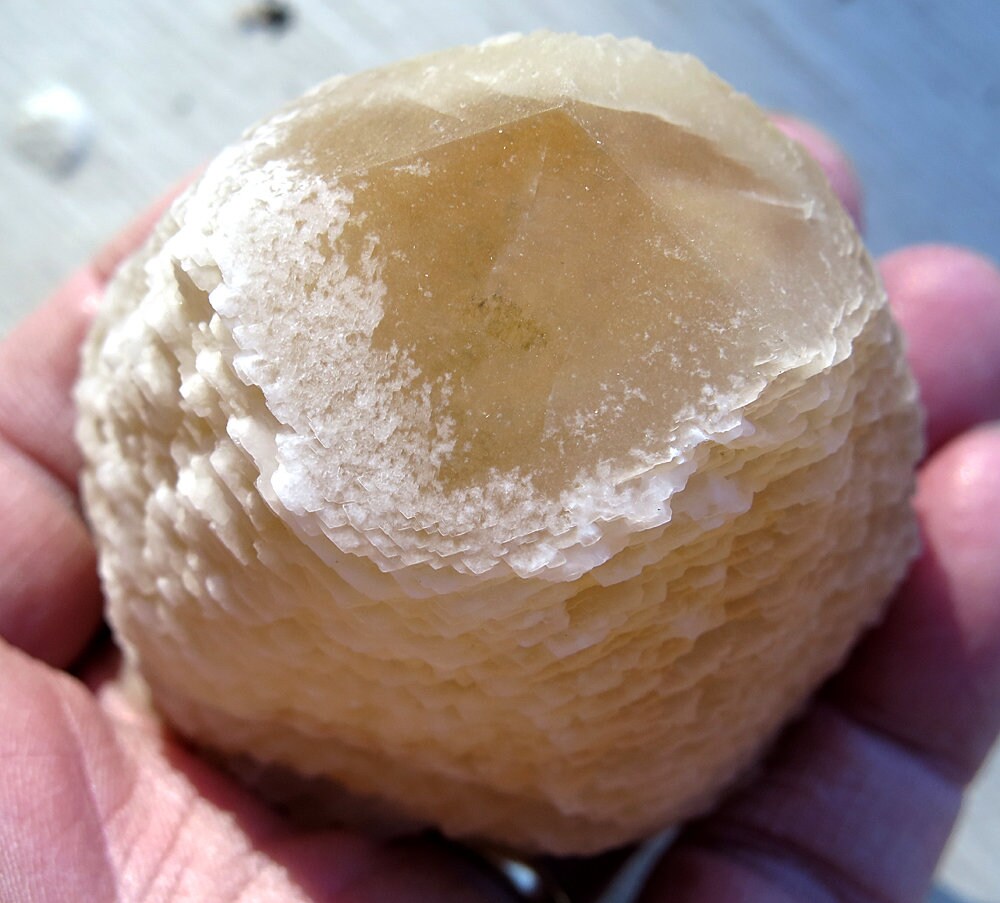 A Stacked wafer Calcite Crystal with old labels. Bwlch-y-Cwm Quarry ...
