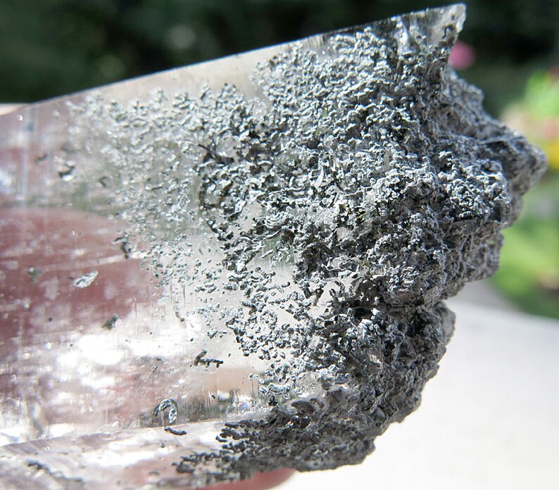 Long 3.75 Inch Tabby Quartz With Albite and Biotite Crystal Point ...