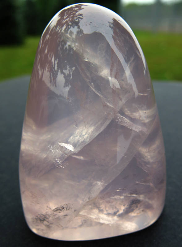 190.8 Gram Polished Rose Quartz Freeform. Juicy Translucent Color