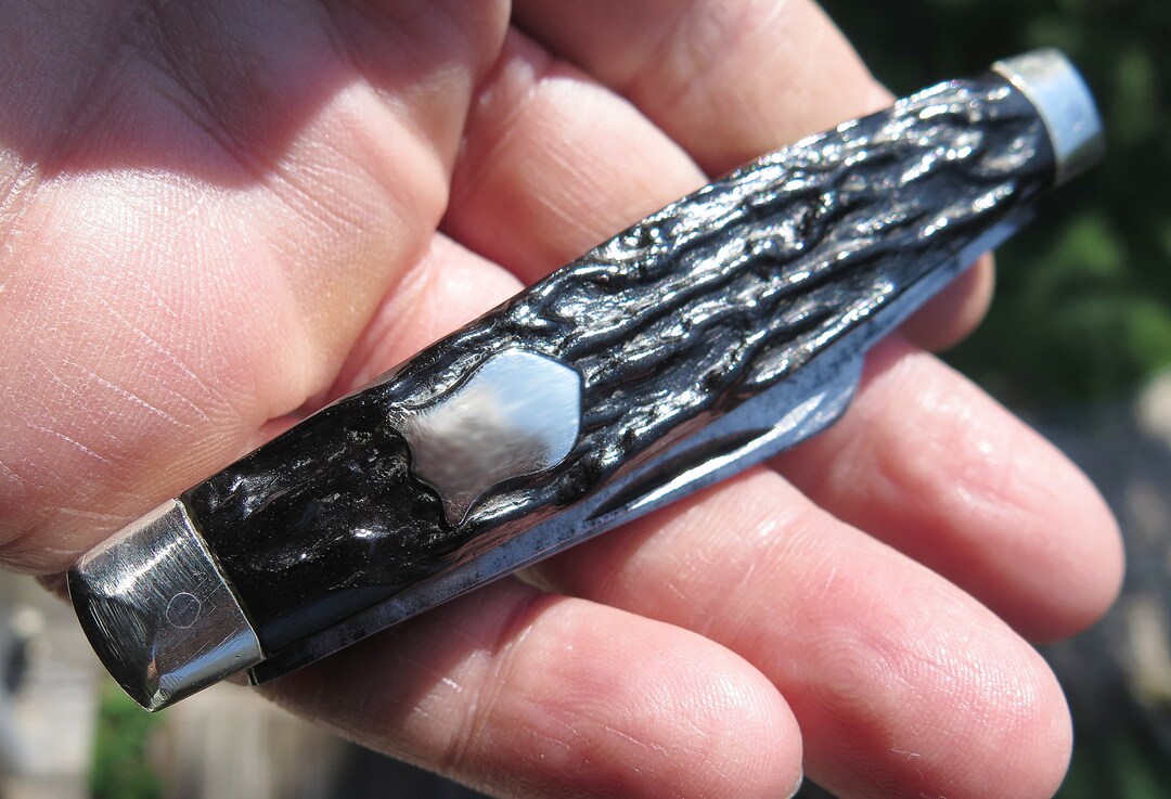 Antique Joseph Rodgers Used Stockman With Rough Black Handles. 4 Inches ...