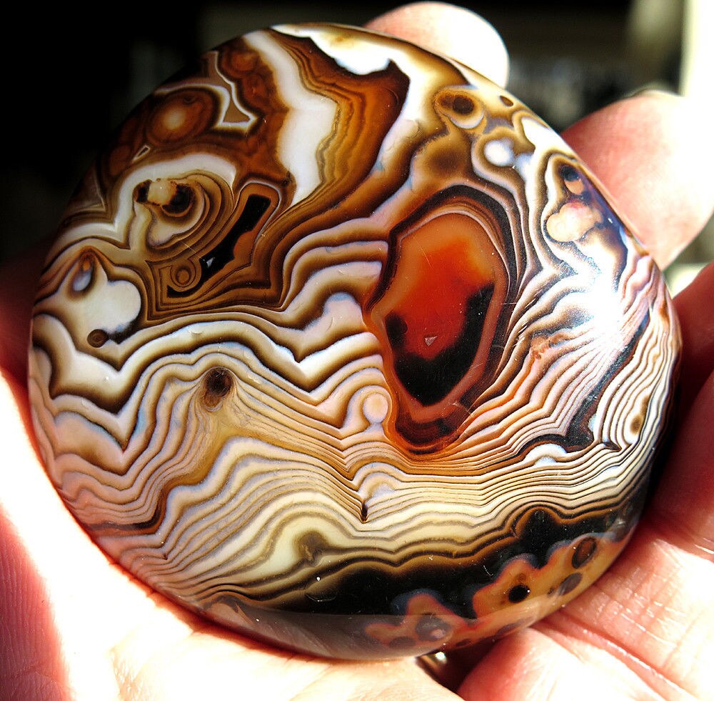 Highly Polished Banded Agate Freeform 157.5 grams long super Luster ...